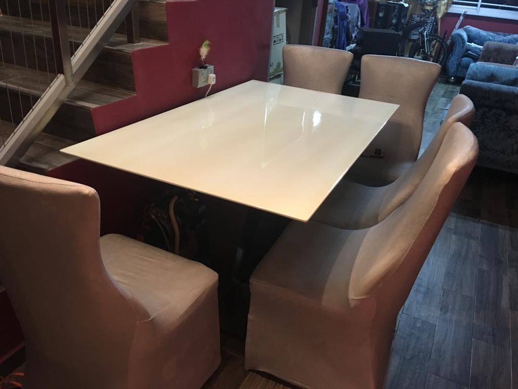 Designer dining table fiber top, Furniture & Home Living, Furniture ...