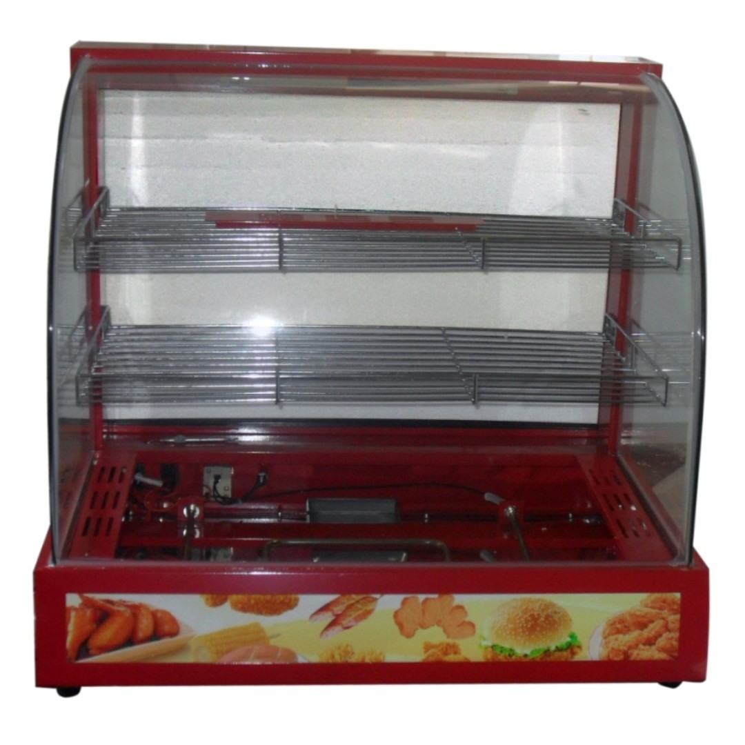 Food Display Warmer for pizza empanada curved glass showcase, TV & Home ...