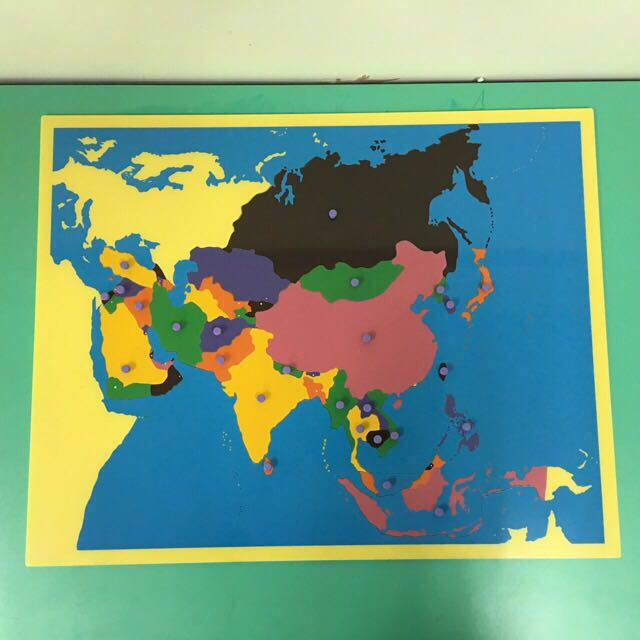 Montessori Puzzle Map Of Asia, Hobbies & Toys, Toys & Games on Carousell