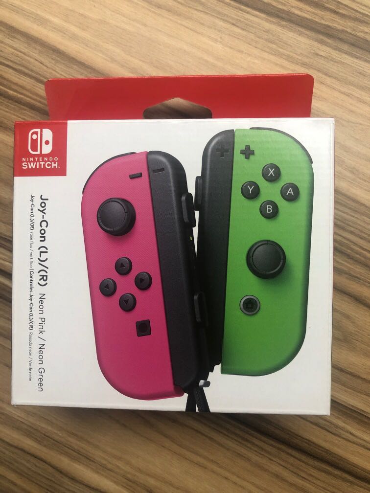 Nintendo Switch Joy-Con Pink / Green, Video Gaming, Video Game Consoles ...