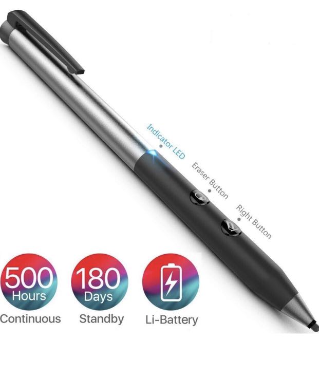 Heiyo Surface Pen, Rechargeable Surface Pro Pen Supporting 500-Hour ...