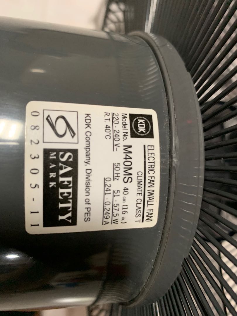 KDK Wall Fan - M40MS (Black), Furniture & Home Living, Lighting & Fans ...