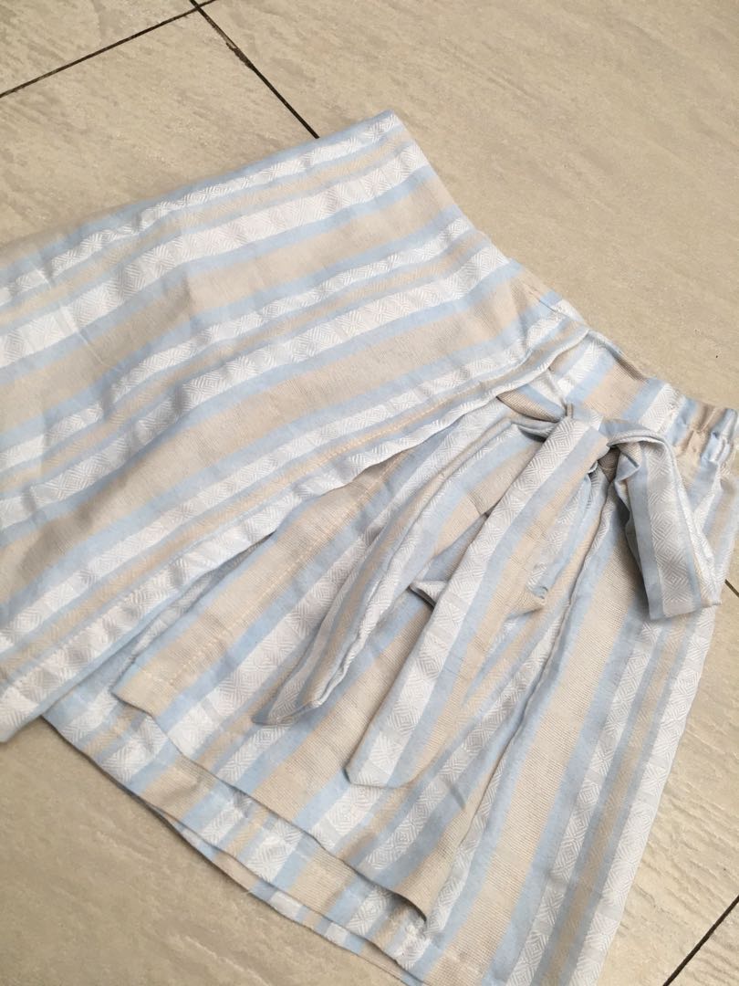 Linen Wrap Around Skort, Women's Fashion, Bottoms, Skirts on Carousell