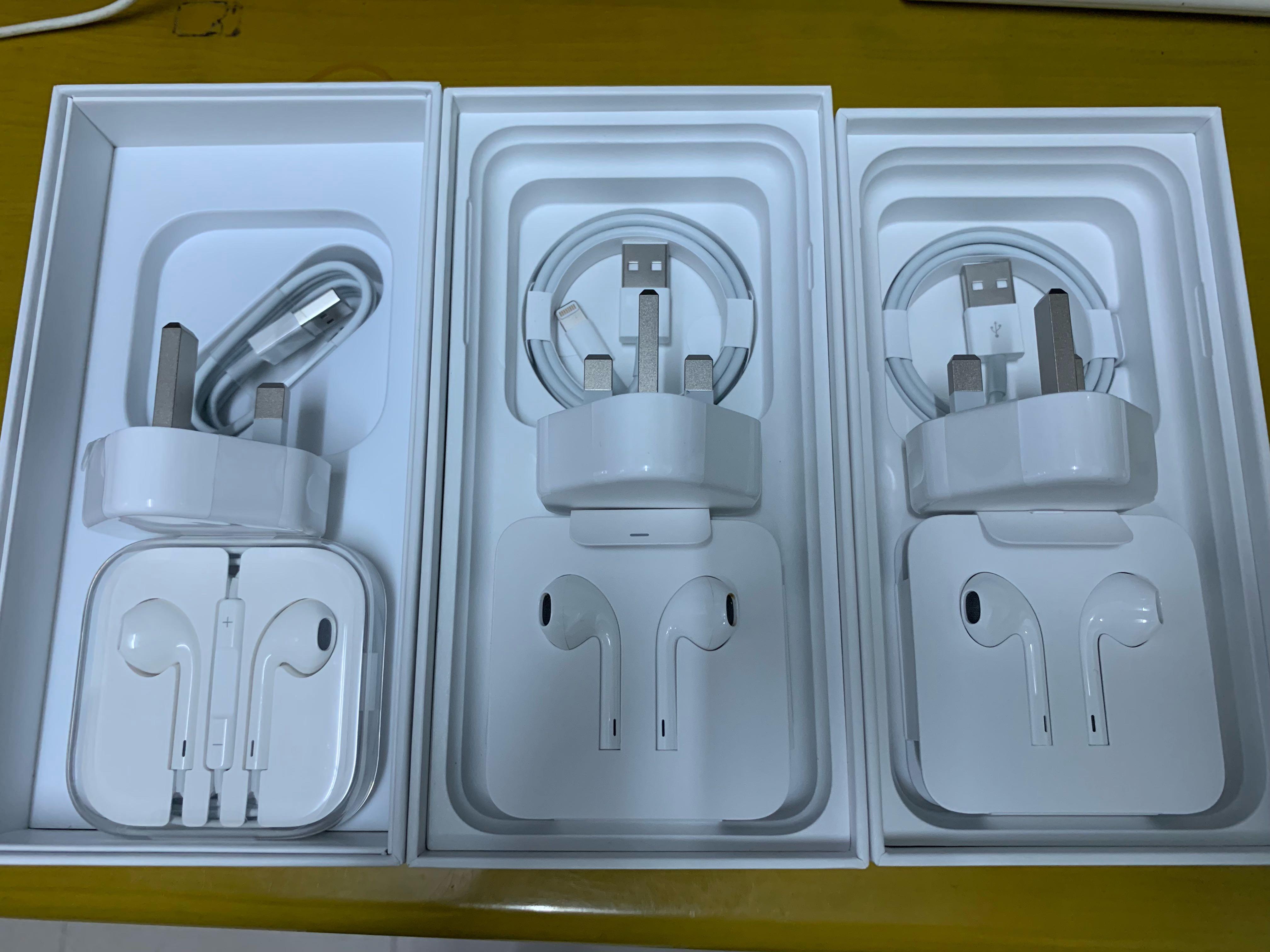 Original Apple EarPods charger charge cable 原裝蘋果耳機 火牛 充電線, 手提電話, 電話及其他 ...