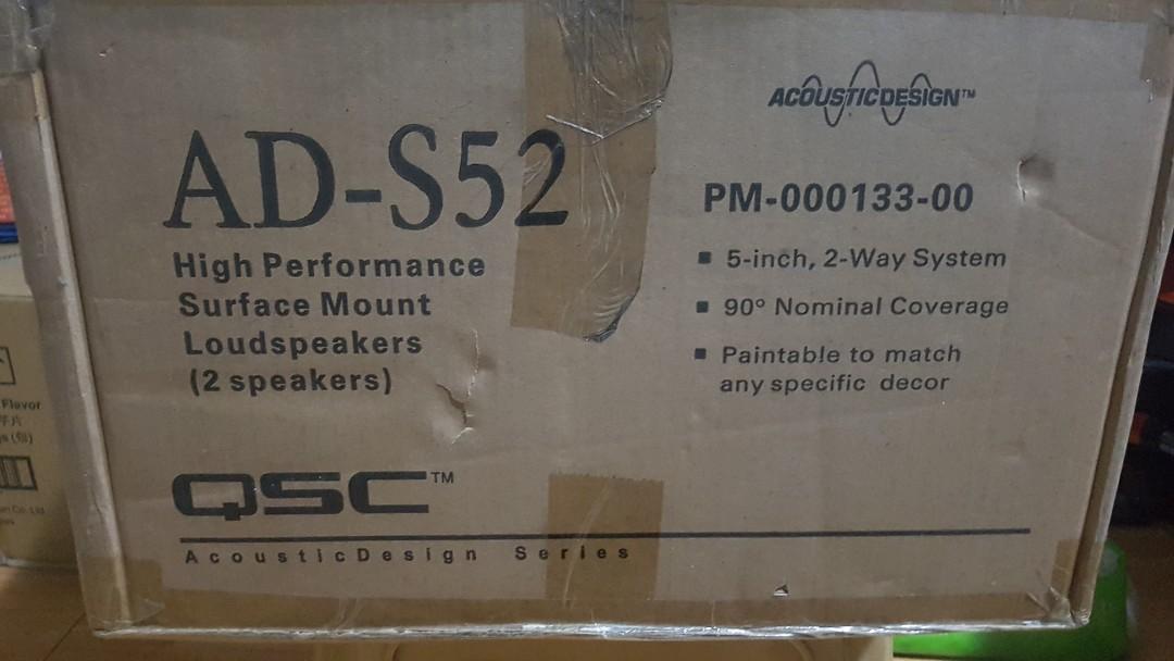 QSC Bookshelf Speaker AD-S52 Weather Resistant, Audio, Soundbars ...