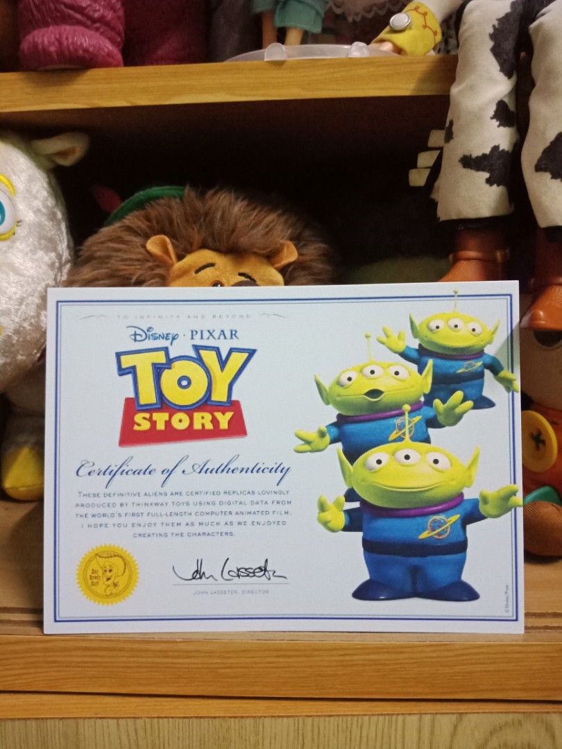 Toy Story Certificate Card Alien Signature Collection, Hobbies & Toys ...