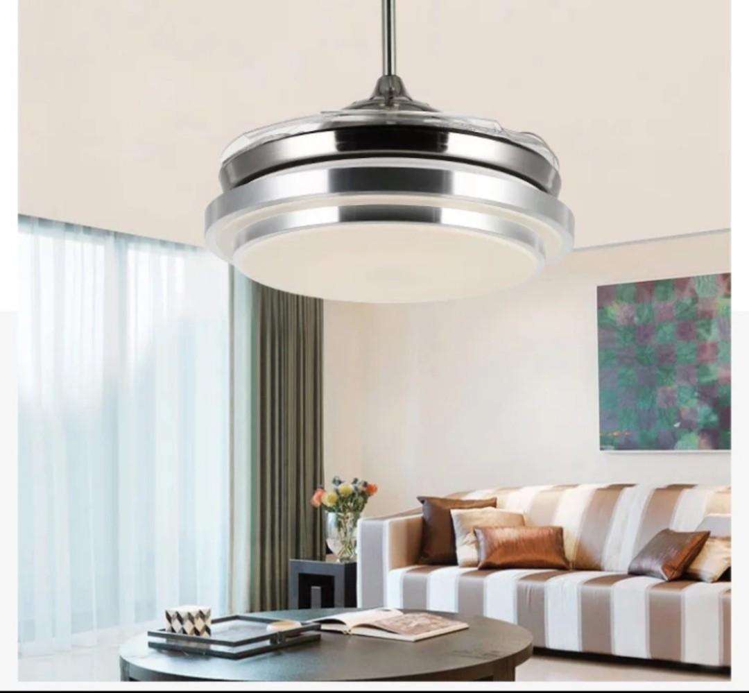 2 Tier Modern Contemporary Minimalist LED Ceiling Fan Light, Furniture ...