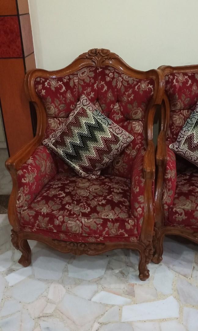 6 seatter Safa Set with Chairs, Antique old style, Furniture & Home ...