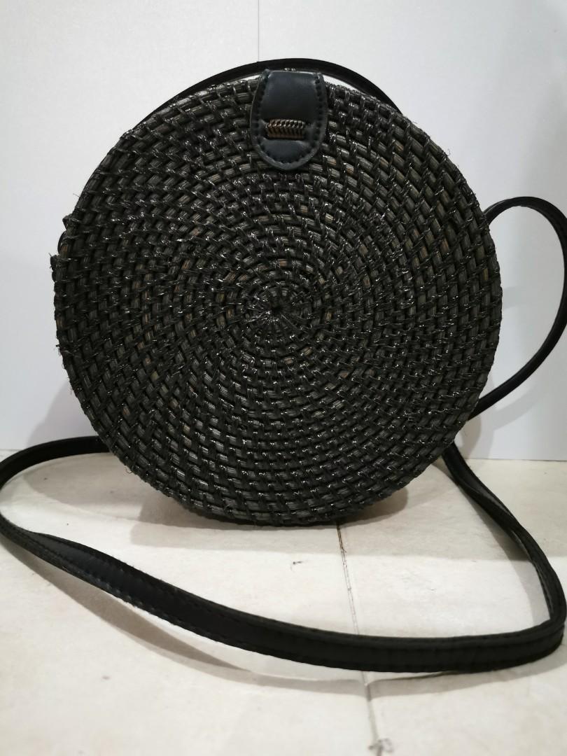 Black Rattan Bag, Women's Fashion, Bags & Wallets, Cross-body Bags on ...