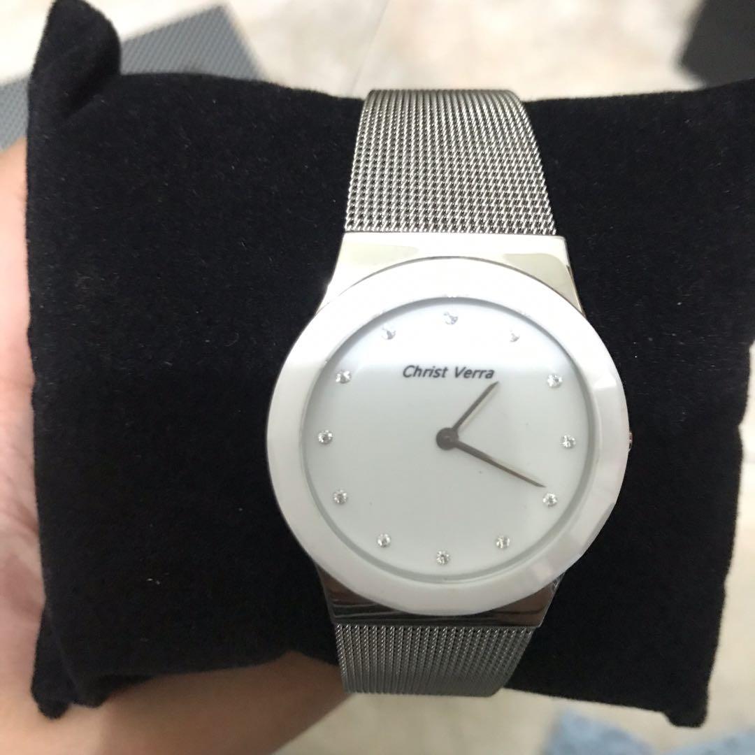 Christ Vera Silver Watch, Fesyen Wanita, Jam Tangan di Carousell