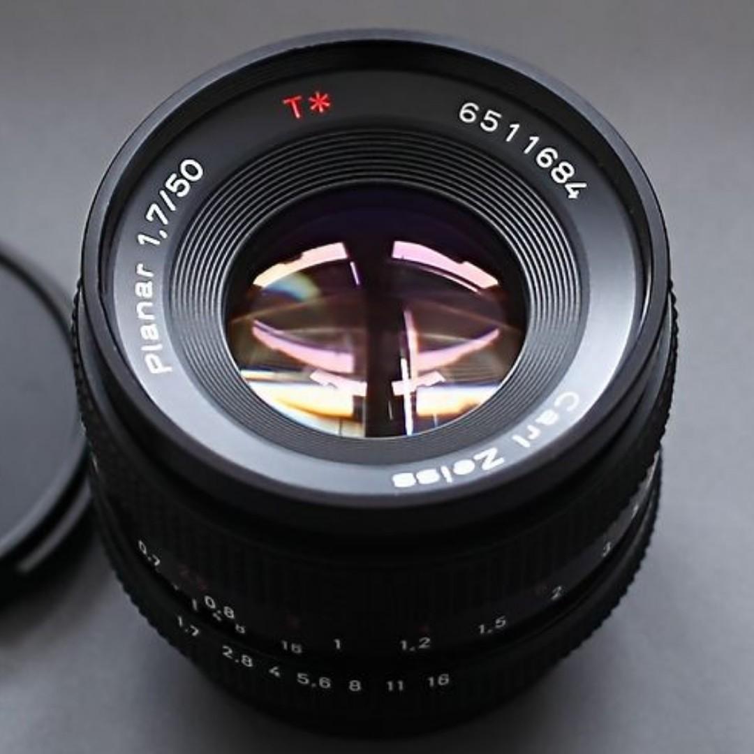 SALE!! Contax Carl Zeiss 50mm f/1.7 Planar T* Lens with CY Mount for Contax Yashica (8.5/10 ...