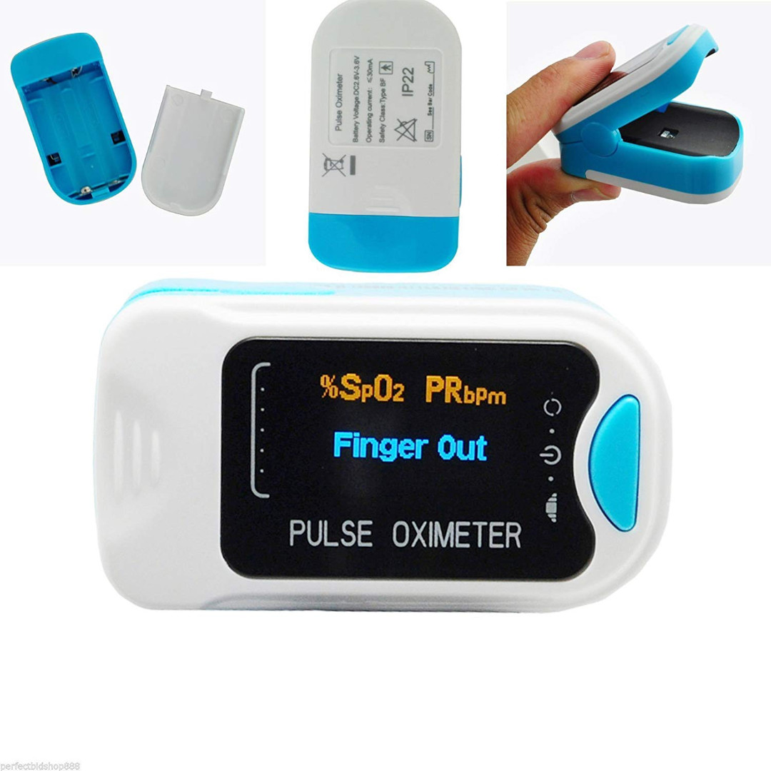 CONTEC CMS50N BLUE OLED Fingertip Pulse Oximeter Spo2 Blood Oxygen ...