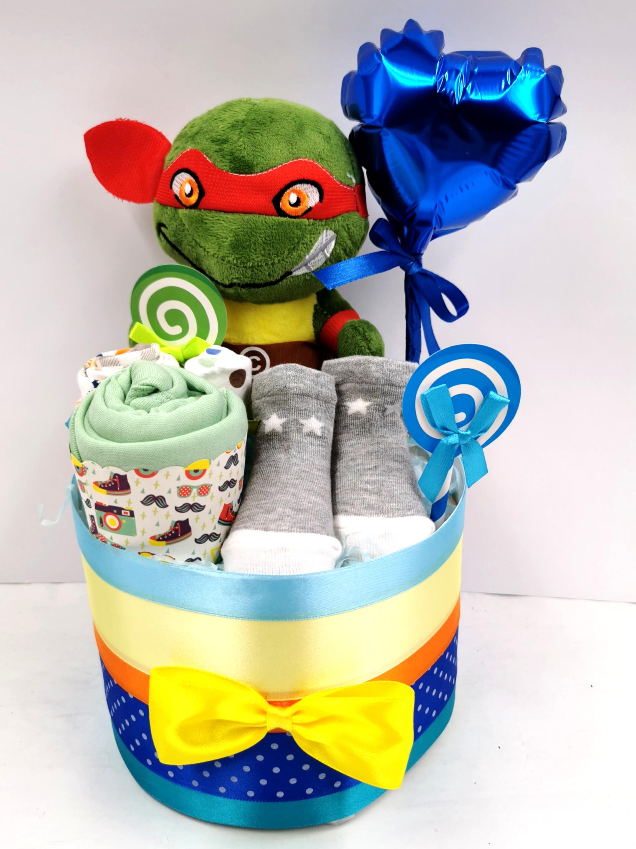 Diaper Cake Ninja Turtle Baby Boy Hamper, Babies & Kids, Bathing ...