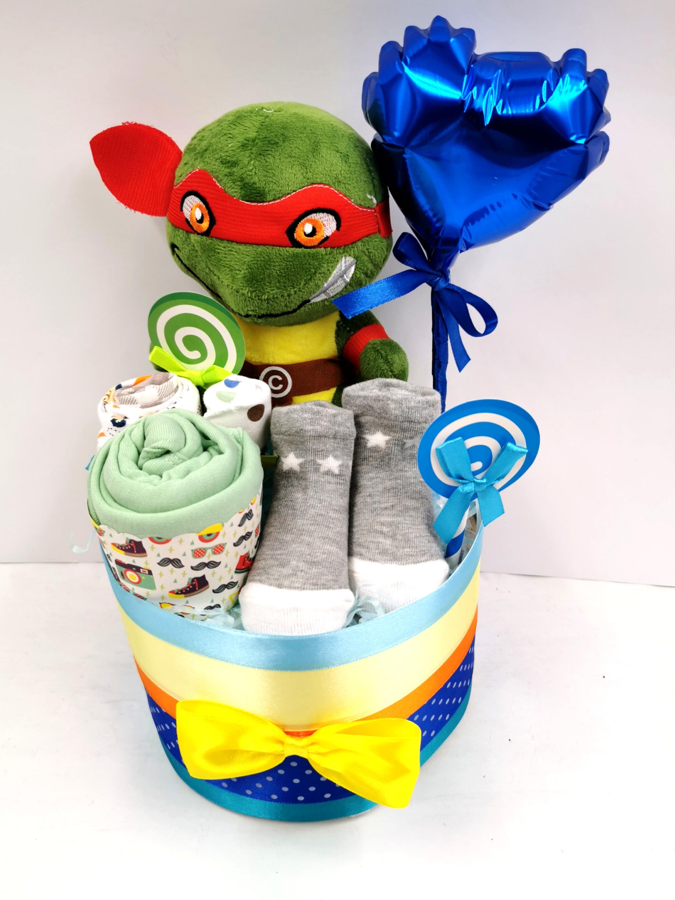 Diaper Cake Ninja Turtle Baby Boy Hamper, Babies & Kids, Bathing ...