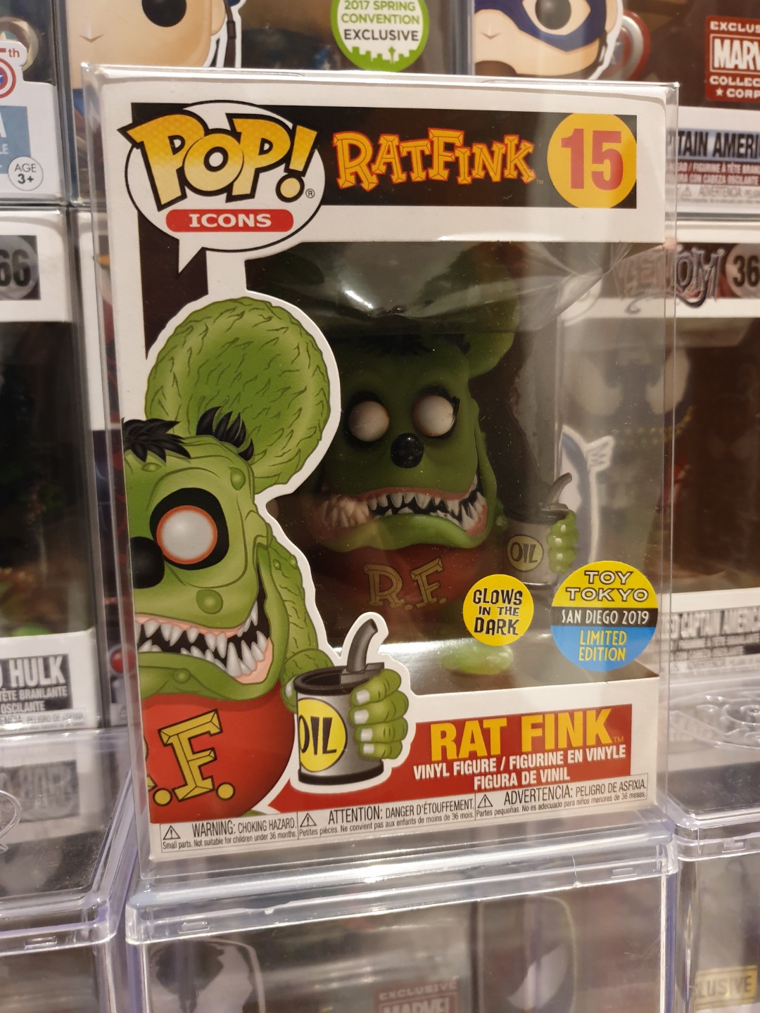 Funko Pop! Icons - Rat Fink Glow in the Dark #15, Hobbies & Toys, Toys ...