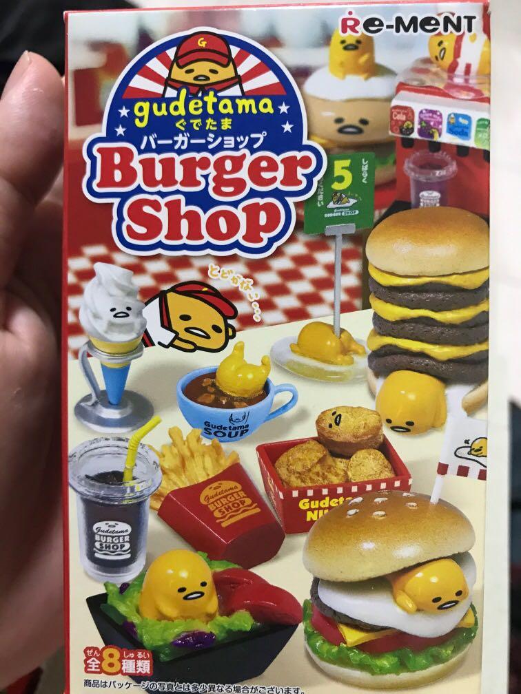 Gudetama burger shop figurines, Hobbies & Toys, Toys & Games on Carousell