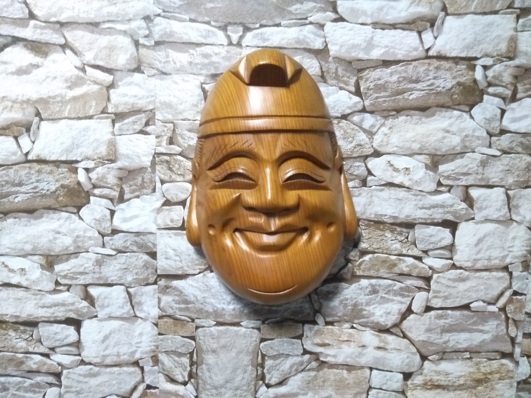 Japanese wooden mask Japanese display collection, Hobbies & Toys ...