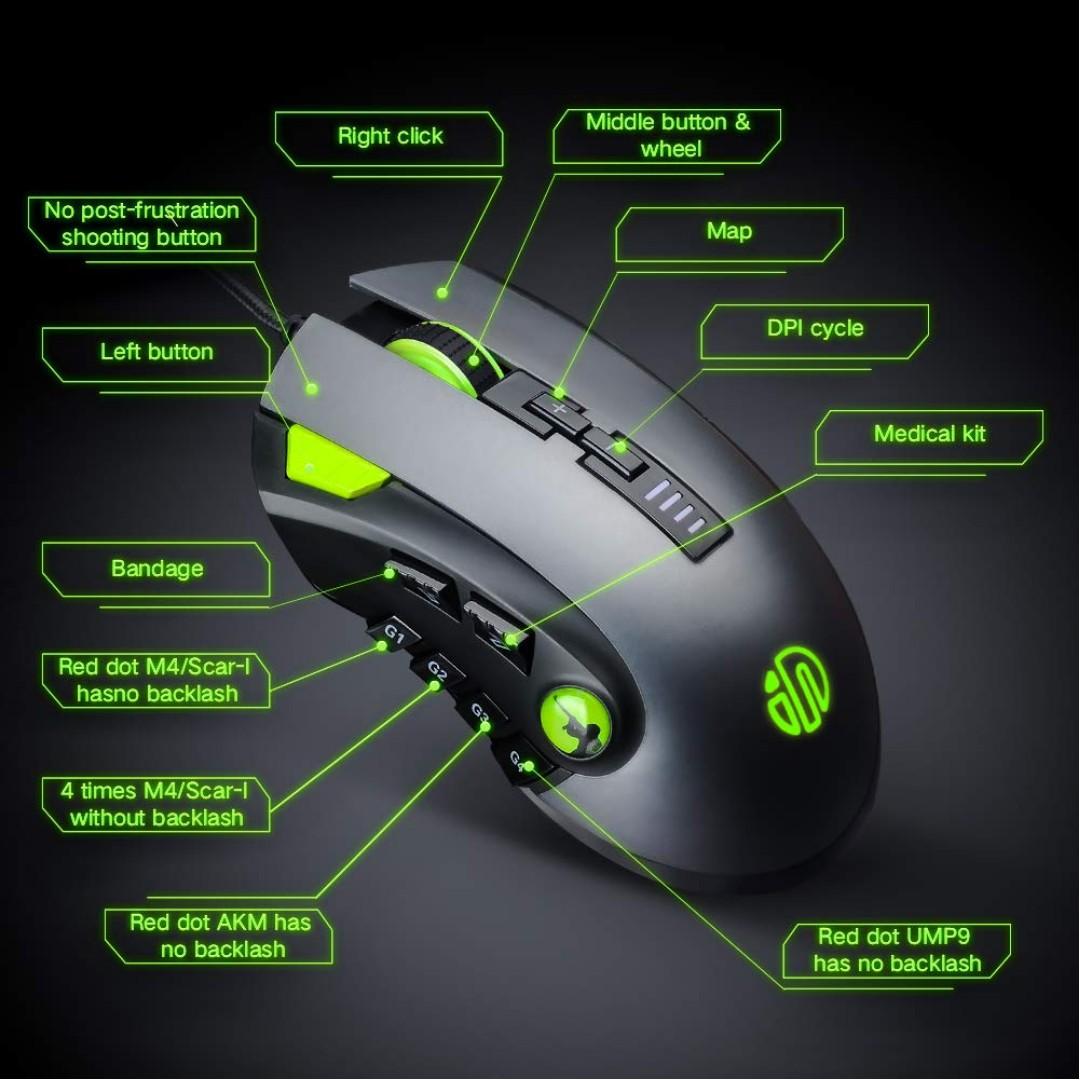 (K805) Inphic RGB Gaming Mouse 10000 DPI Wired USB PC Ergonomic Gaming ...