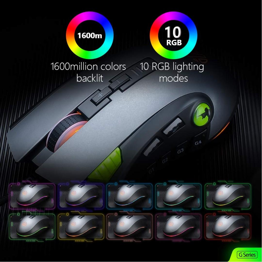 (K805) Inphic RGB Gaming Mouse 10000 DPI Wired USB PC Ergonomic Gaming ...