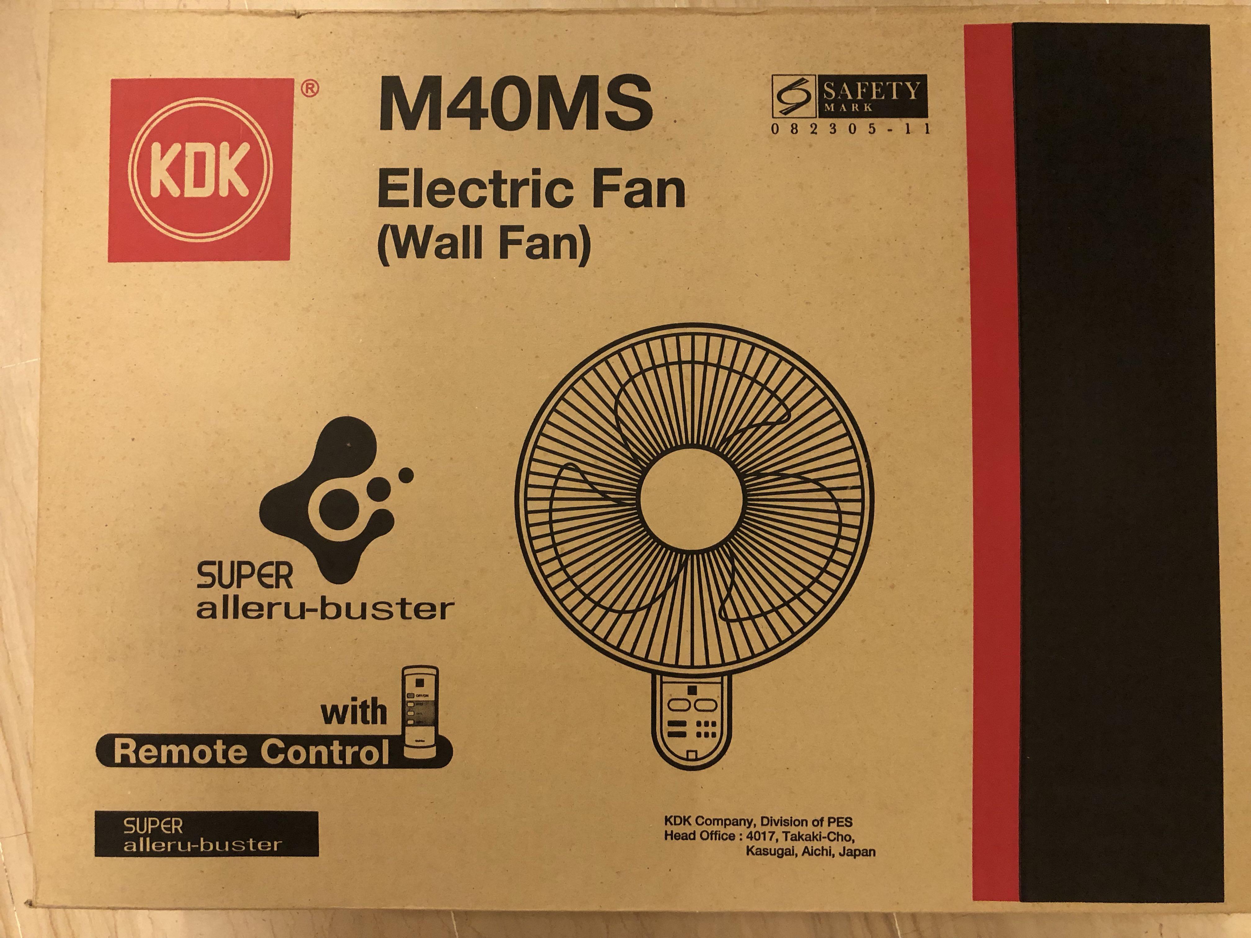 KDK Gray Wall Fan Sealed in Box Model M40MS, Furniture & Home Living ...