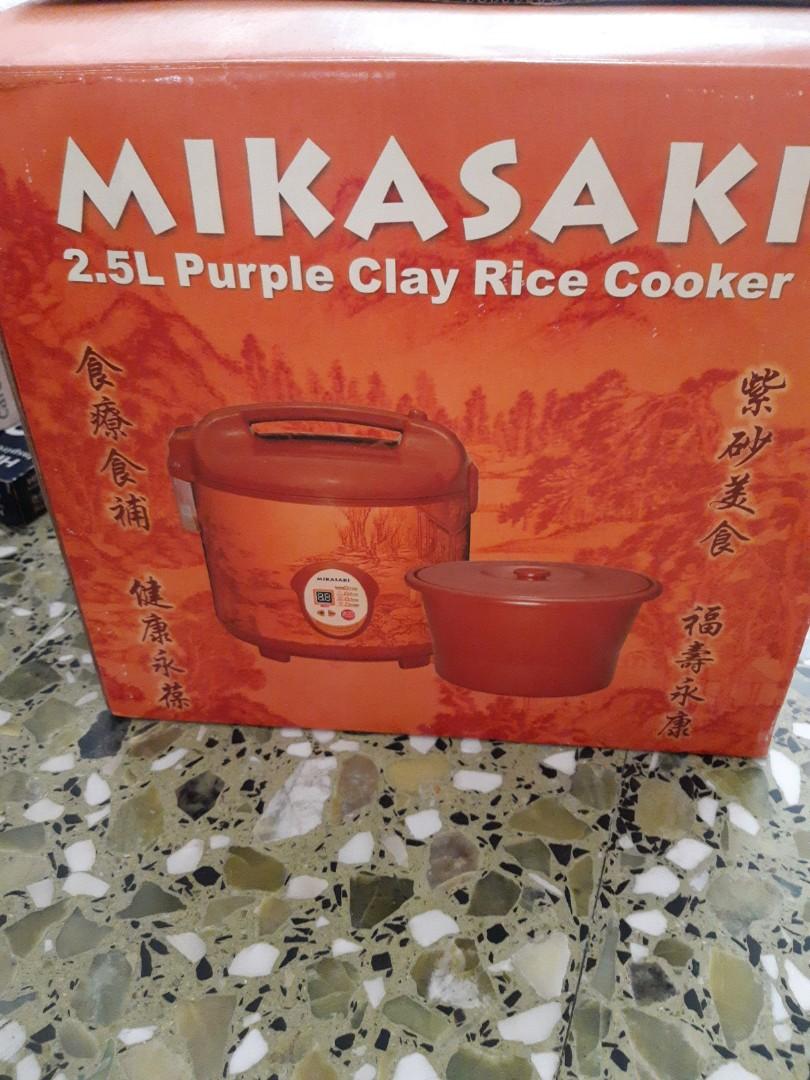 Mikasaki 2.5l Purple Clay Rice Cooker, TV & Home Appliances, Kitchen ...