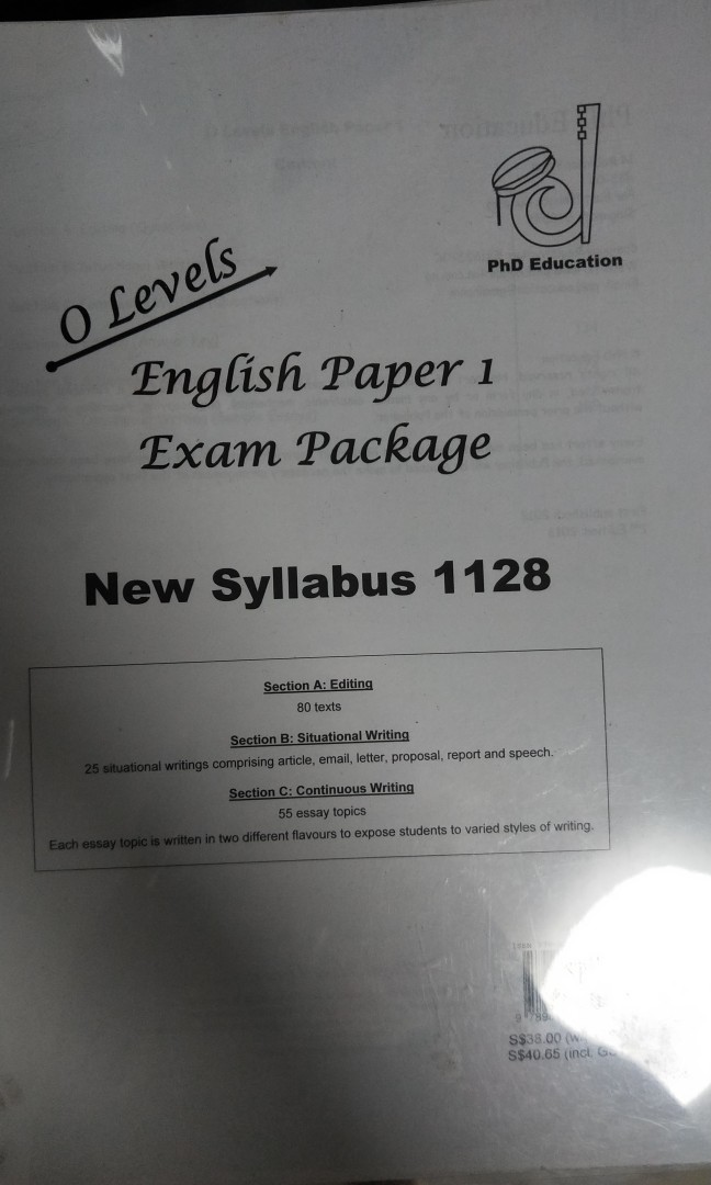 (o level) English Practice paper 1128 paper 1, Books & Stationery ...