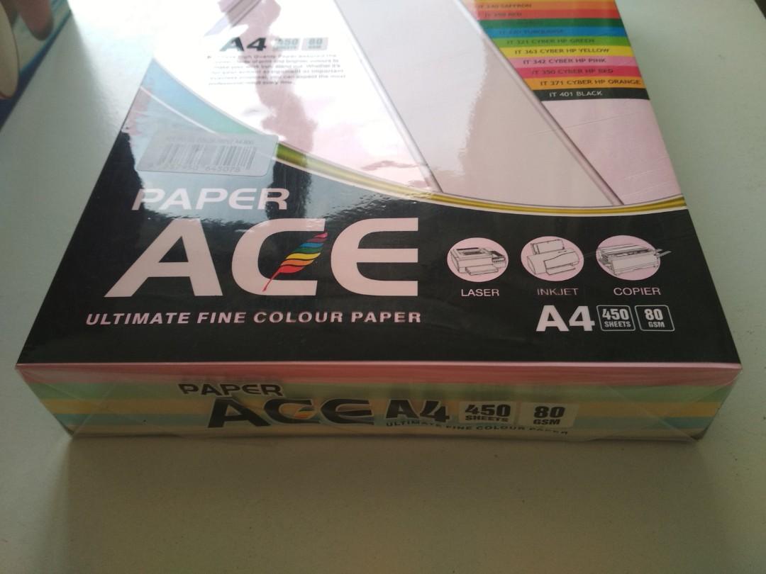 Paper Ace Ultimate Fine Colour A4 Paper (Pastel Type) 80gsm 450sheets ...