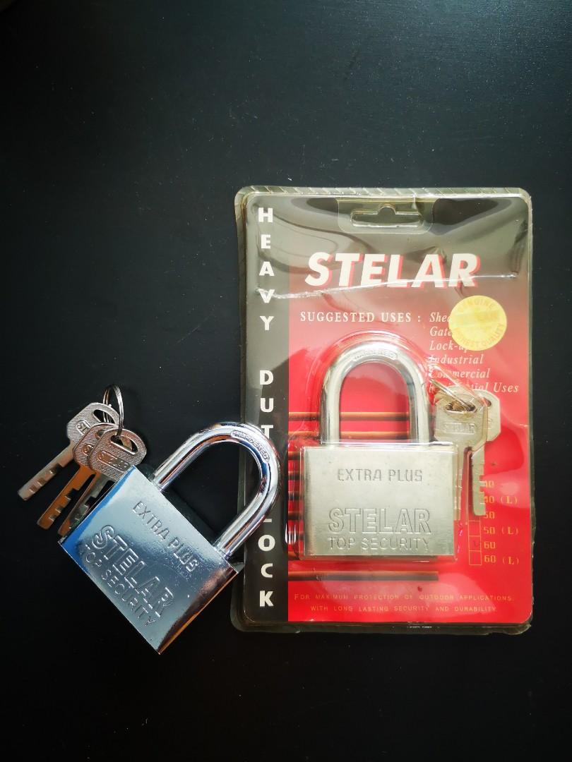 Stelar Padlock Lock & Key Kunci Mangga, Furniture & Home Living ...