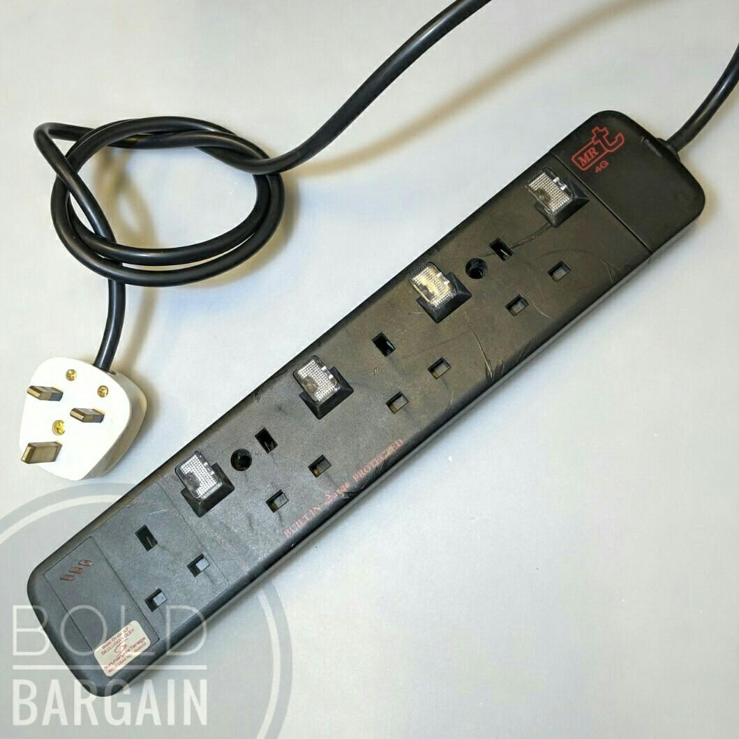 4 Output AC 3 Pin Extension Socket with 1 meter cord, Everything Else ...