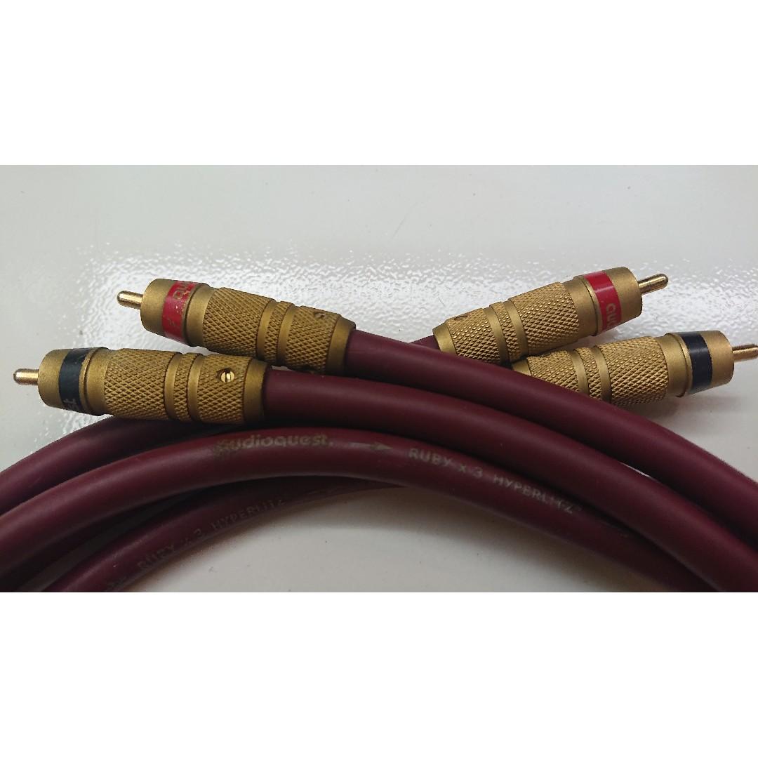 Audioquest Ruby 2.0m Hyperlitz RCA Interconnects, Audio, Portable Audio ...