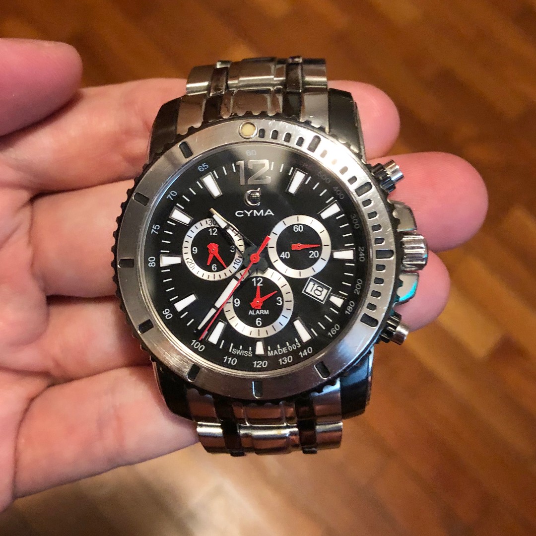Cyma Chronograph Watch, Luxury, Watches on Carousell