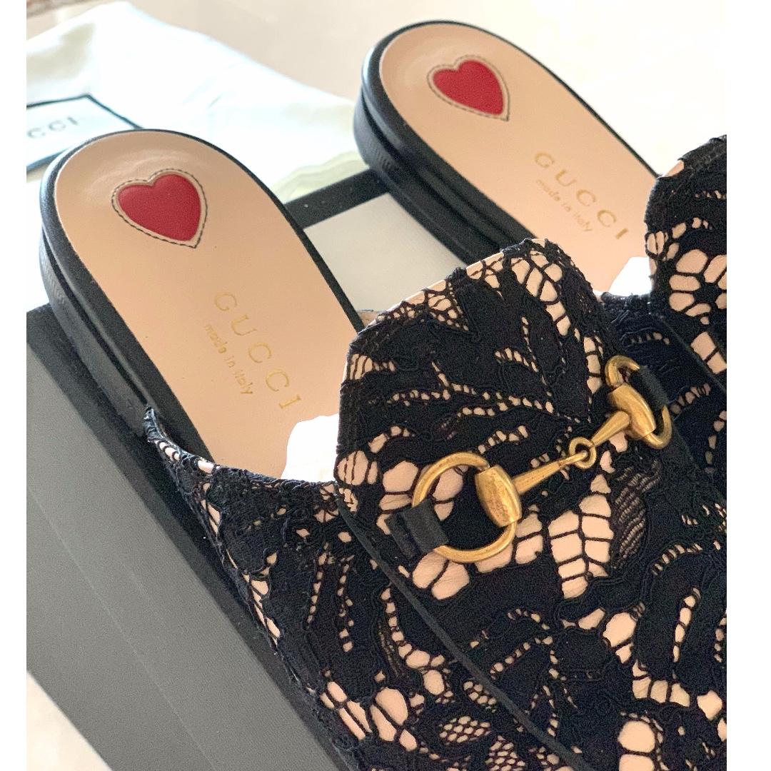 Gucci Black Lace Slip On (Sliders), Women's Fashion, Footwear ...