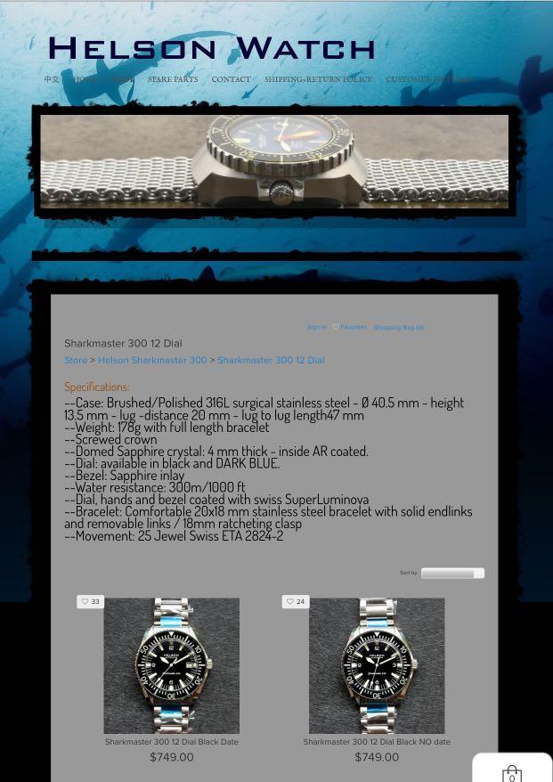 Helson Watch Omega seamaster 300 homage, Luxury, Watches on Carousell