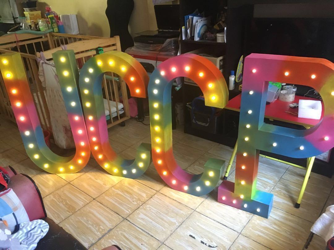 Letter Standee with LED light, Furniture & Home Living, Home Decor ...