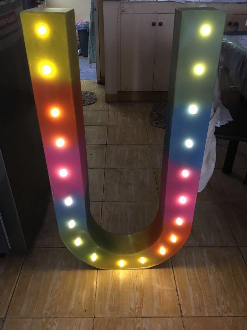 Letter Standee with LED light, Furniture & Home Living, Home Decor ...