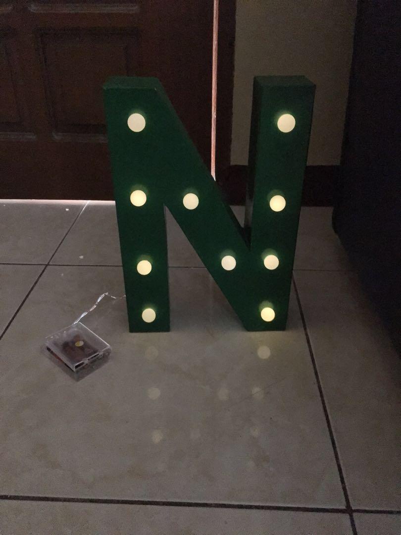 Letter Standee with LED light, Furniture & Home Living, Home Decor ...