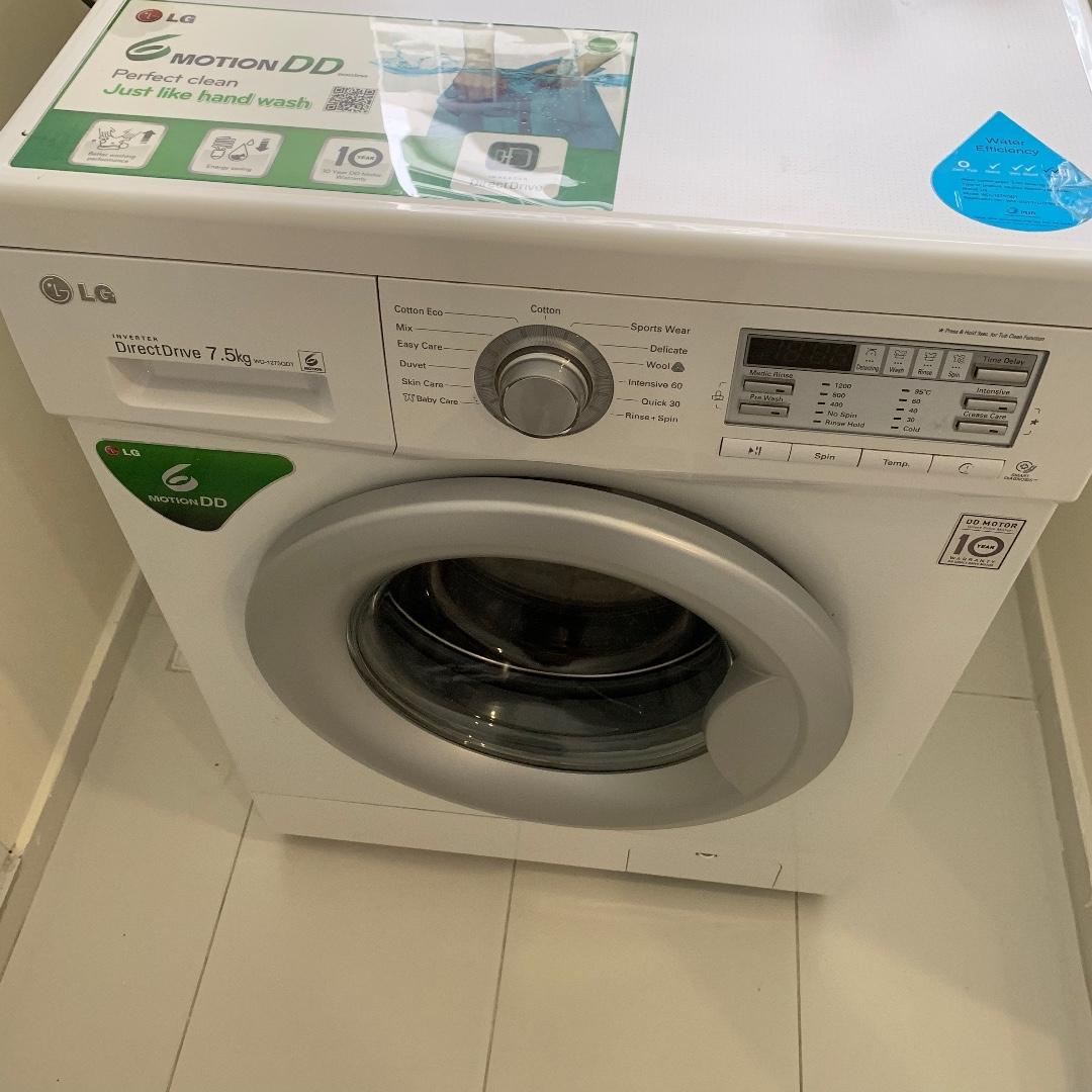 LG 7.5kg, 6 Motion Inverter Direct Drive Front Load Washing Machine, TV ...