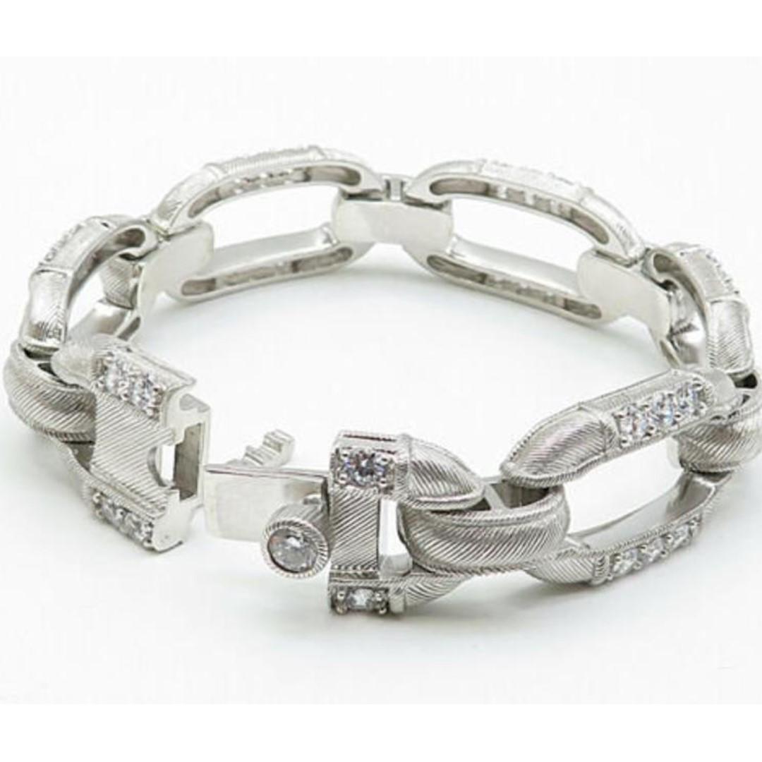 NB42 JUDITH RIPKA 925 SILVER - VINTAGE PAVED CUBIC ZIRCONIA TENNIS ...