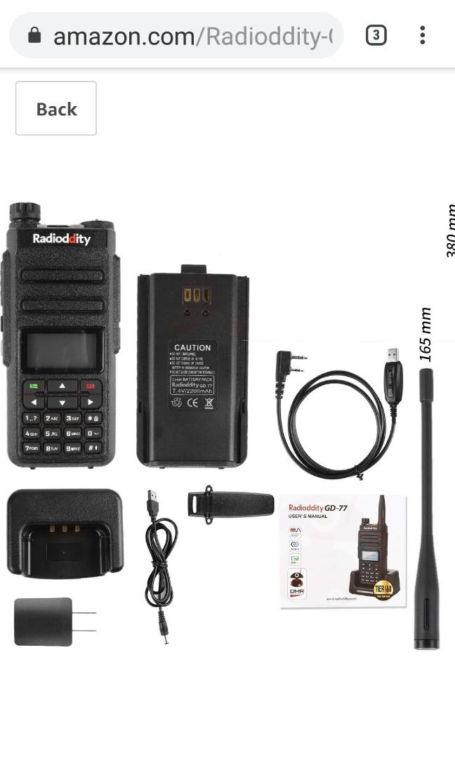 Radioddity GD-77 Dual Band Dual Time Slot DMR Digital/Analog Two Way ...