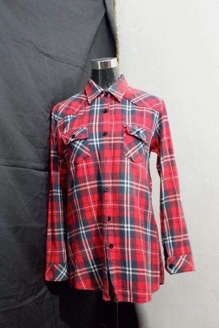Red Checkered Flannel, Men's Fashion, Tops & Sets, Formal Shirts on ...
