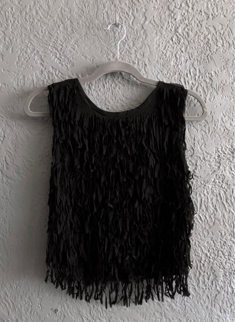 Shredded Top Black, Women's Fashion, Maternity wear on Carousell