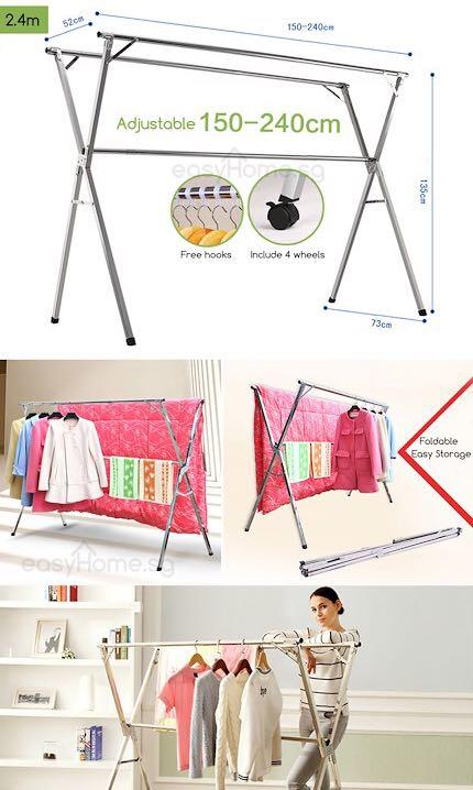 Extendable X Rack (Clothes Rack), Furniture & Home Living, Bathroom ...
