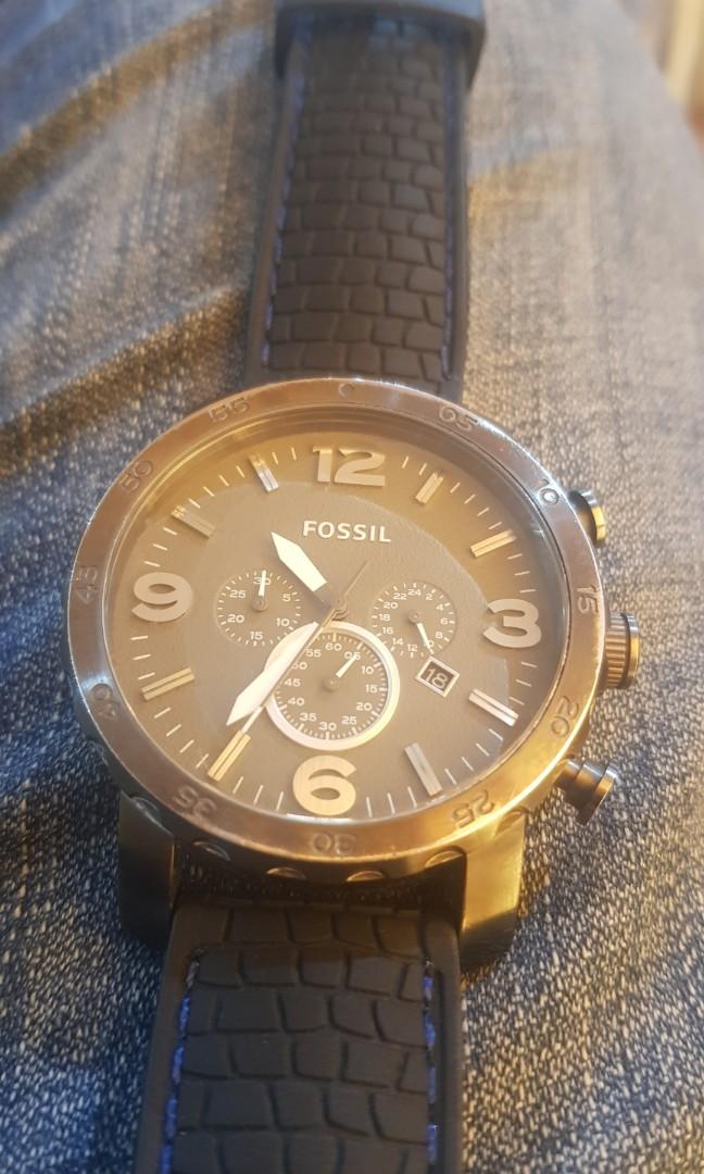 Fossil Nate Chrono Watch, Men's Fashion, Watches & Accessories, Watches ...