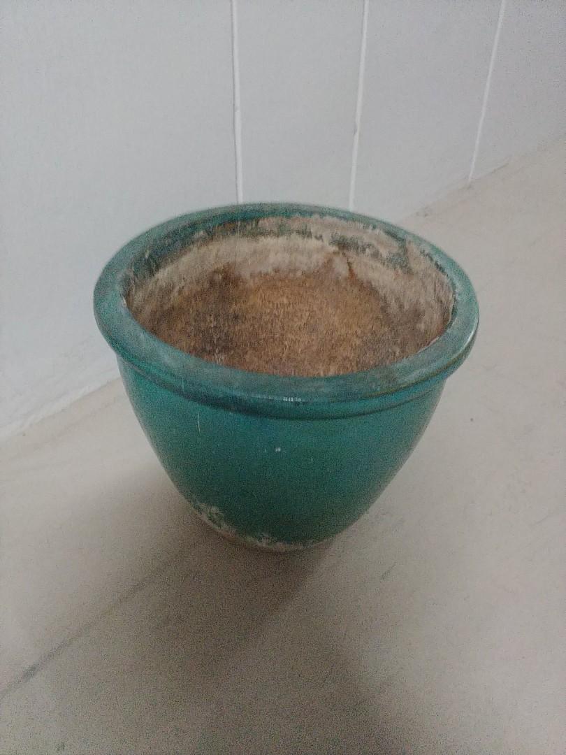 Free Flower Clay Pot (25cm internal diameter, 24cm height), Gardening ...