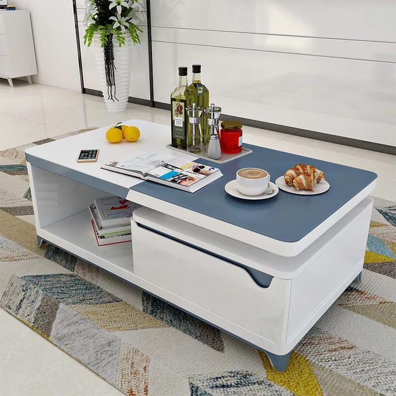 Modern white and blue TV table and coffee table., Furniture & Home ...