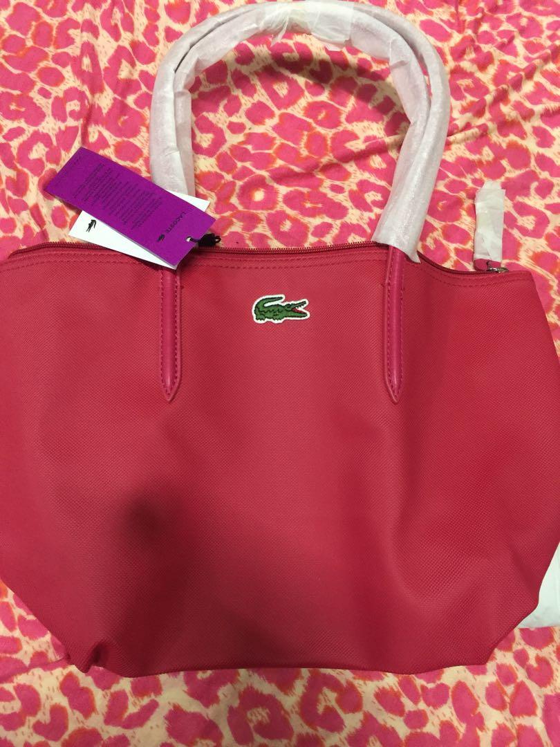 Original Lacoste Bag Pink, Women's Fashion, Bags & Wallets, Beach Bags ...