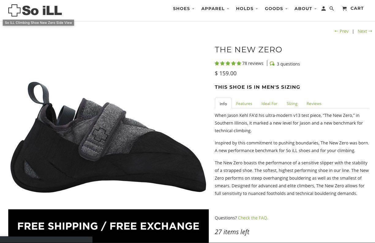 So iLL The New Zero - Rock Climbing Shoe, Sports Equipment, Sports ...