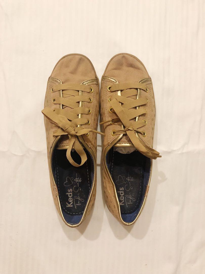 Keds x Taylor Swift Gold Sneakers, Women's Fashion, Footwear, Sneakers ...