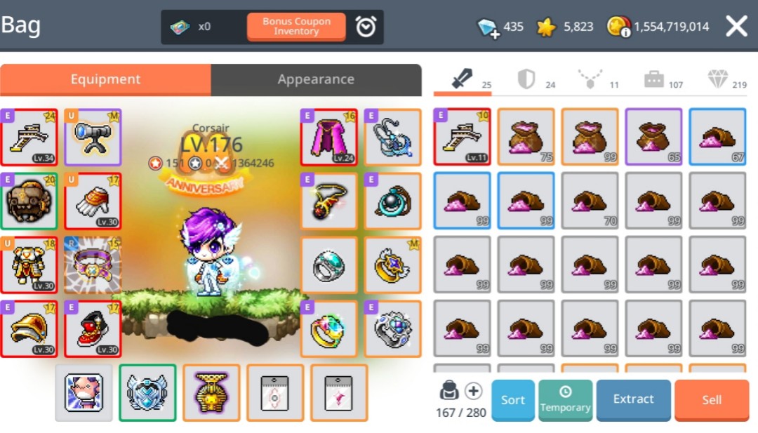 Maplestory M account a2scania corsair, Video Gaming, Gaming Accessories ...