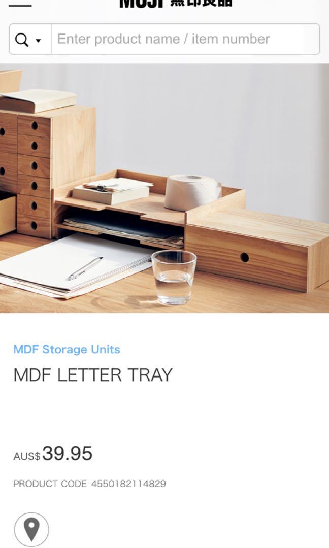 Muji wooden document letter tray holder, Hobbies & Toys, Stationery ...